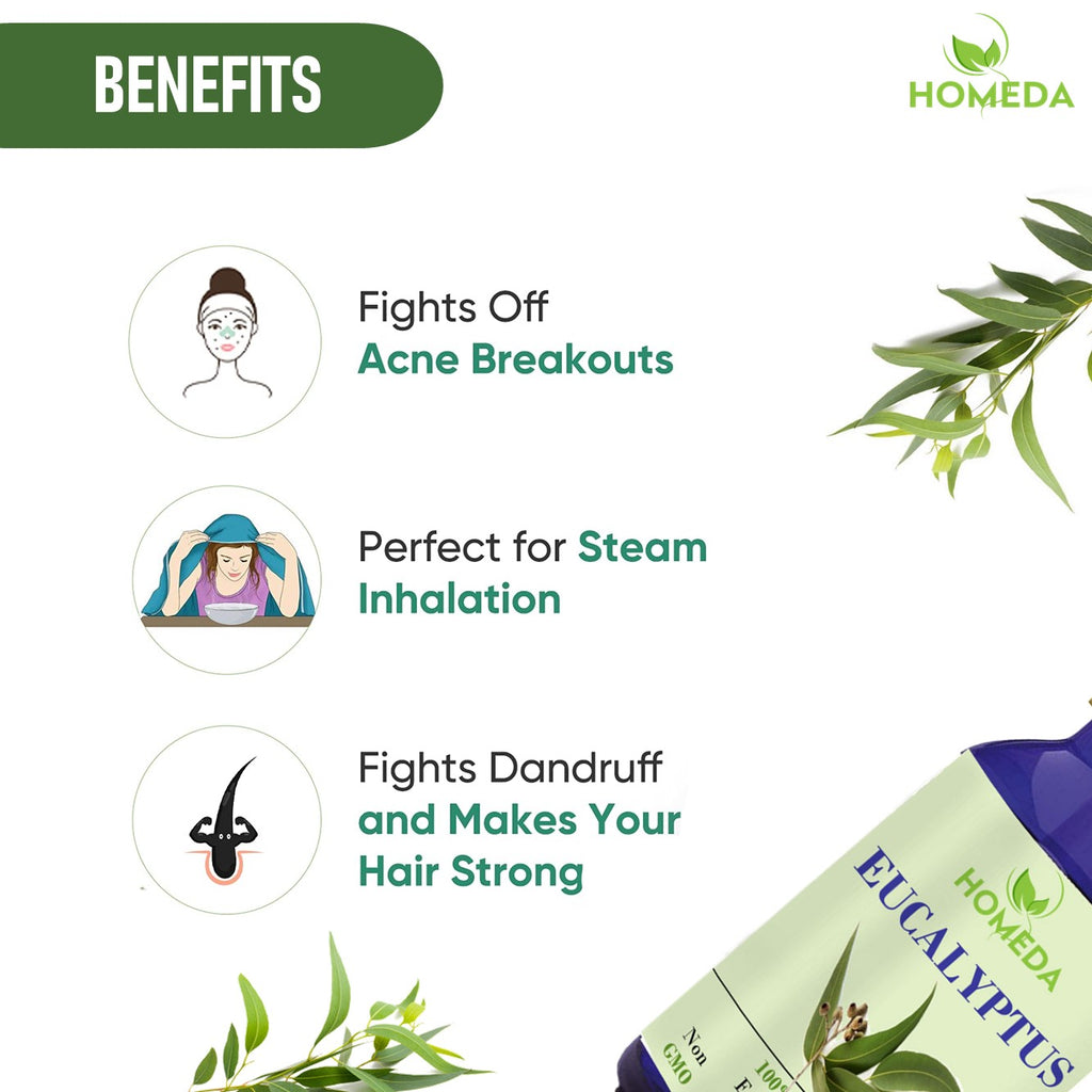 Eucalyptus Essential Oil for Cough, Hair, Diffuser, Aromatherapy – Shudh Online