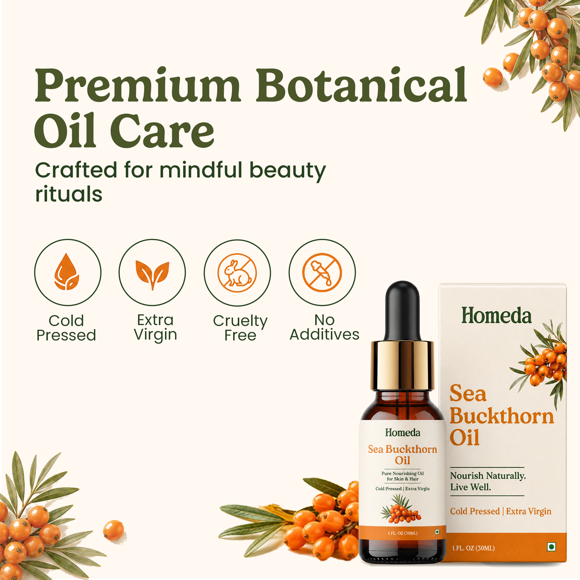 Sea Buckthron Oil for Hair, Skin – Shudh Online